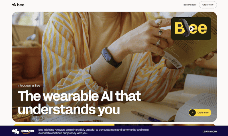 Amazon buys AI wearable startup Bee - Market Business News